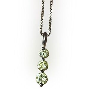 Jewelry | Triple Stone Lemon Quartz Linear Pendant Necklace Italian ...